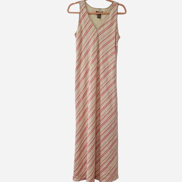 Kenar | Dresses | Womens 6 Dress 0 Linen Nwt Maxi Pink Lavender Stripes ...